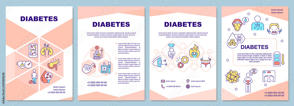 Vetor de Diabetes brochure template. Special diet for ill people. Flyer ...