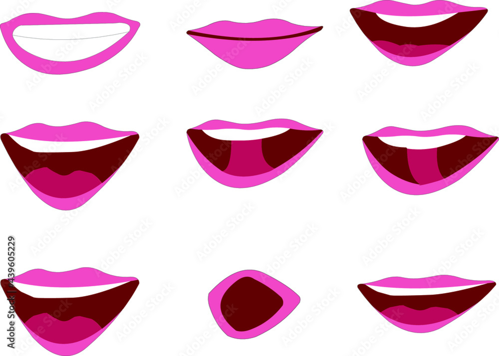 Lip sync different position icon vector artwork Stock Vector | Adobe Stock