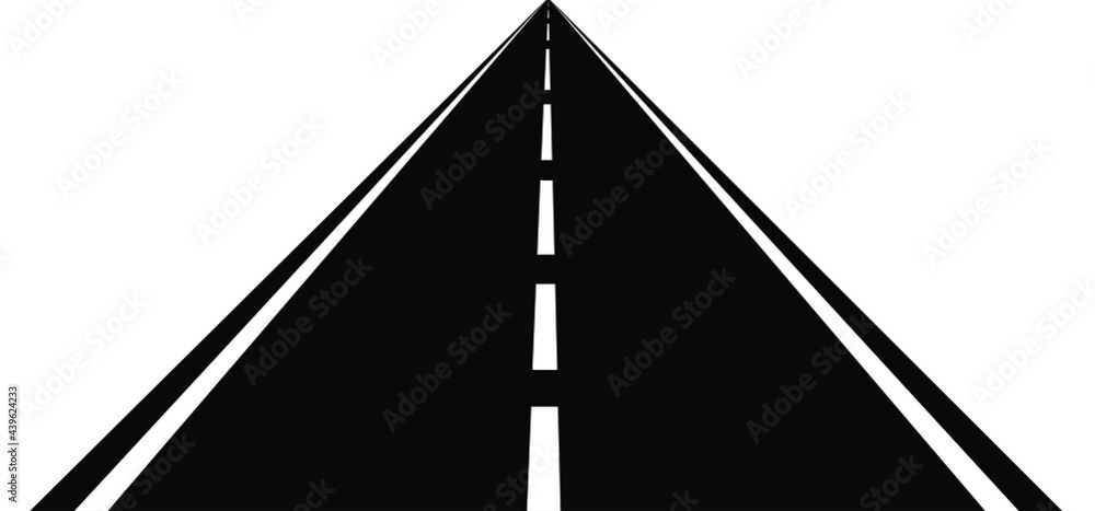 Straight road with white markings, isolated on transparent background ...