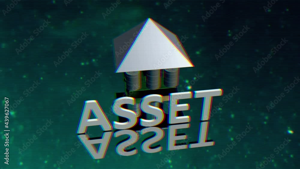 Vidéo Stock Asset text with background house made up of coin that is ...