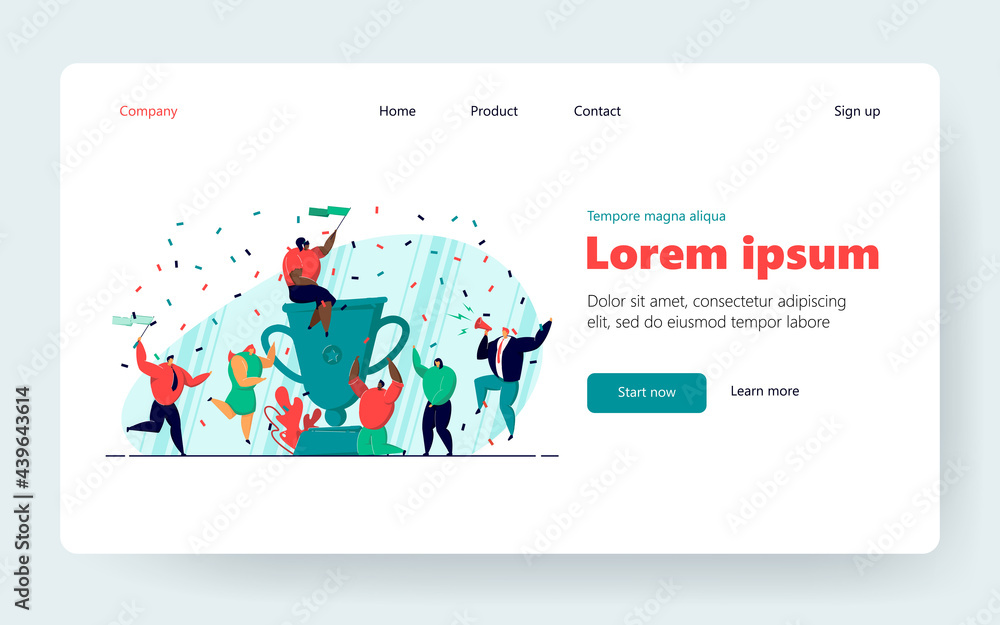 Business team giving winning party, celebrating success, getting reward ...