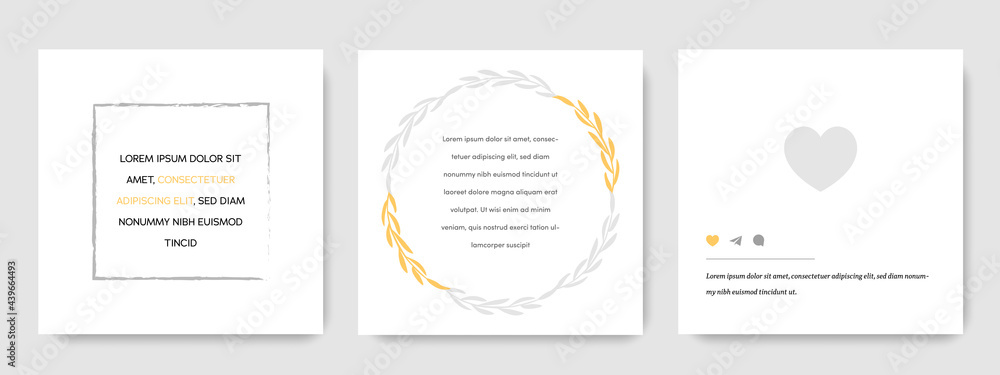 Modern and minimal social media square layouts for instagram and ...