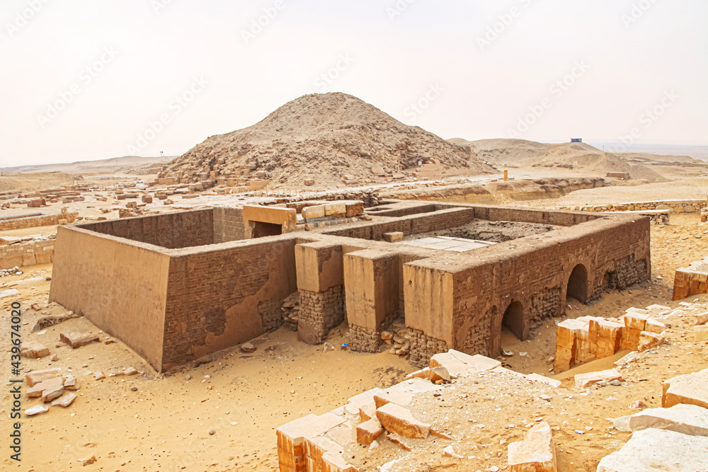 Ancient ruins near the Joseph Pyramid, the first pyramid erected in the ...