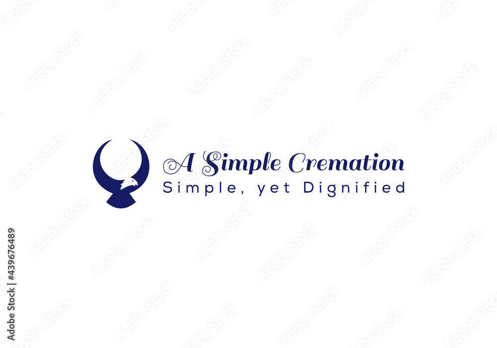 Cremation logo. flying eagle. This logo icon incorporate with abstract ...