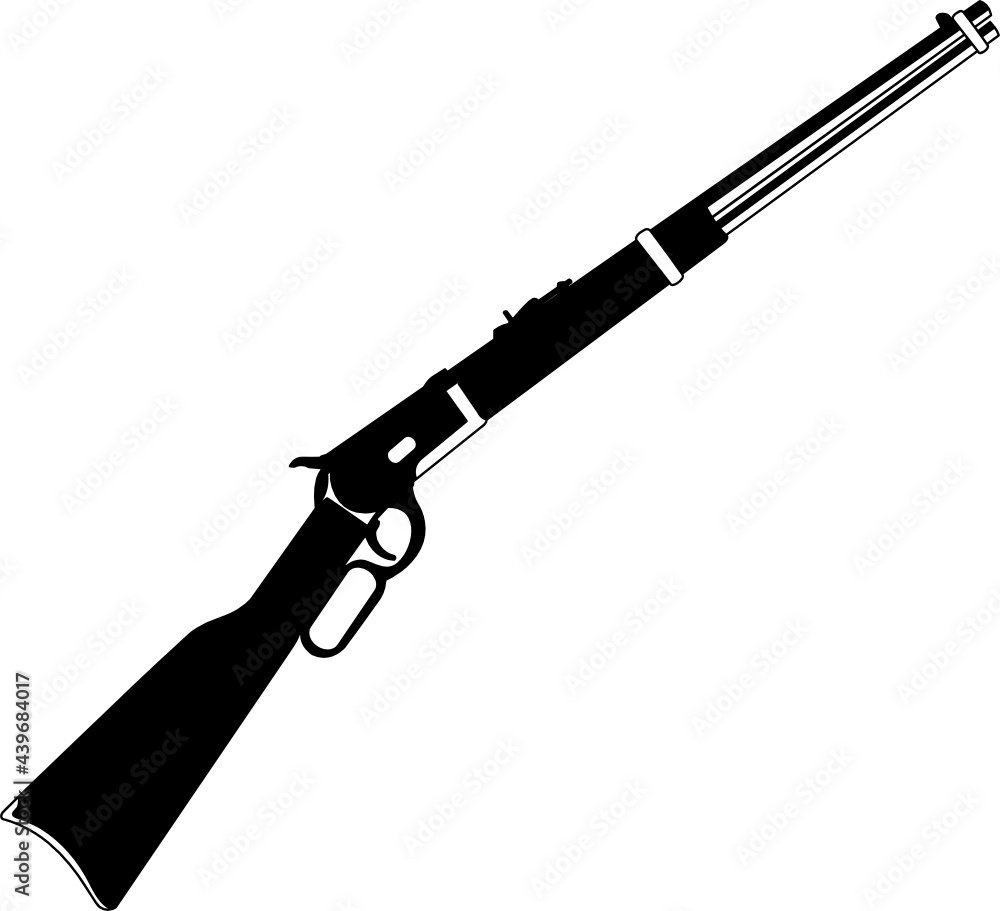 Lever Action Cowboy Rifle Gun cut file, SVG , Cricut, Silhouette ...