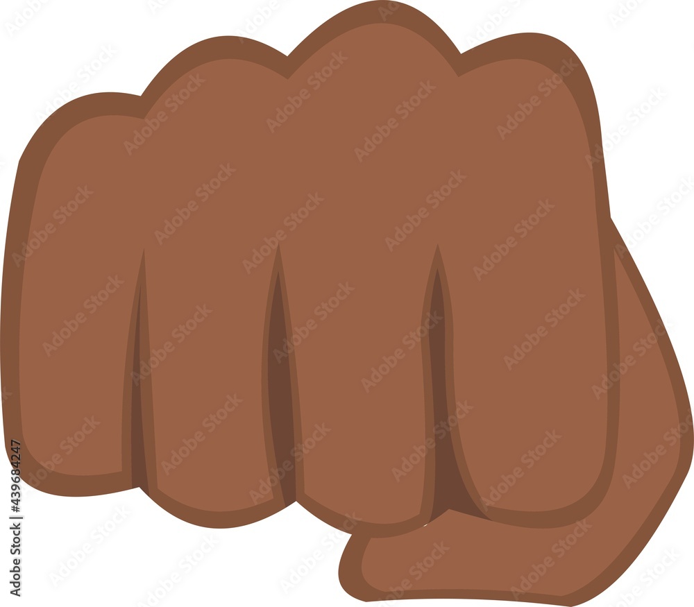 Vector emoticon illustration of a brown hand giving a punch Stock ...