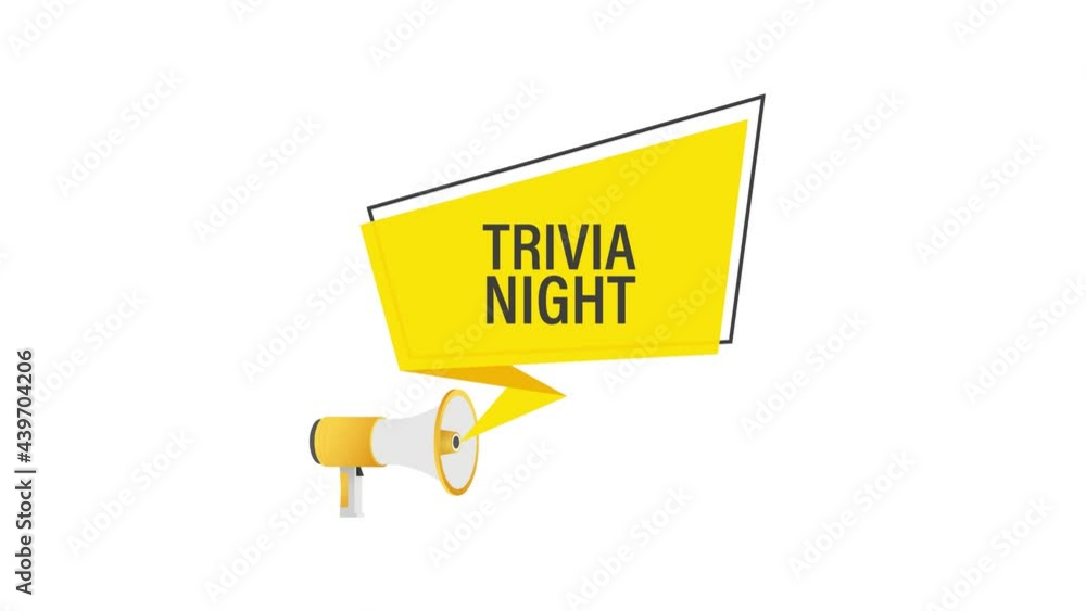 Hand Holding Megaphone with trivia night. Megaphone banner. Web design ...
