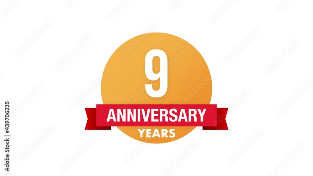 9 years anniversary emblem. Anniversary icon or label. 9 years ...