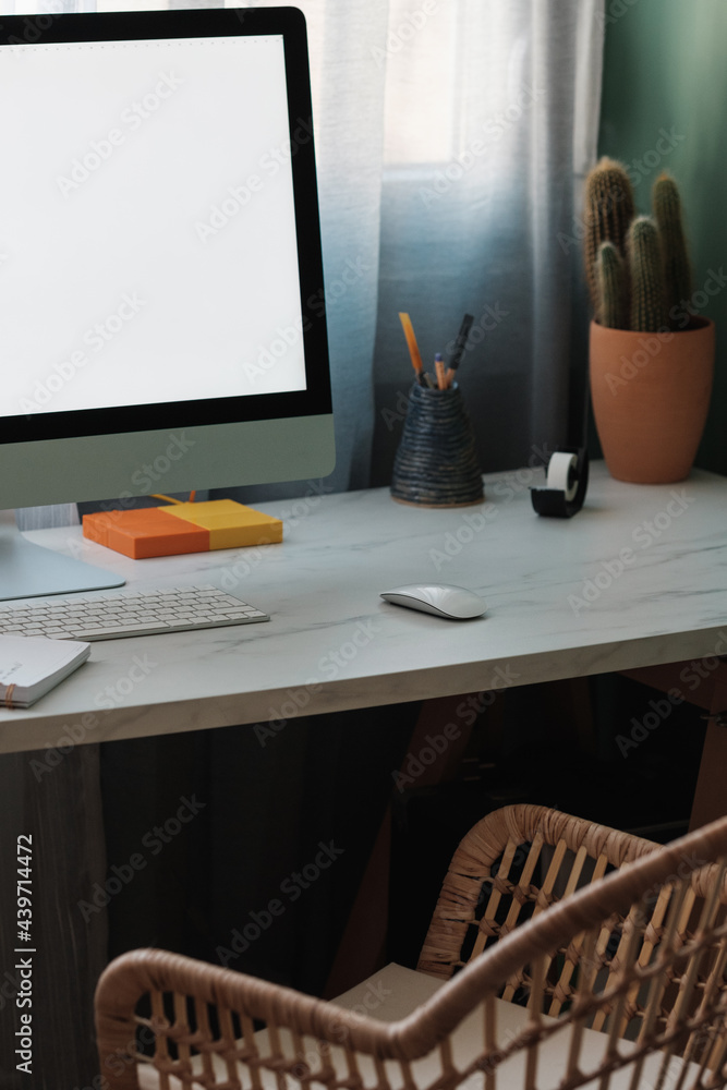 Desktop Computer Blank Screen Stock Photo | Adobe Stock