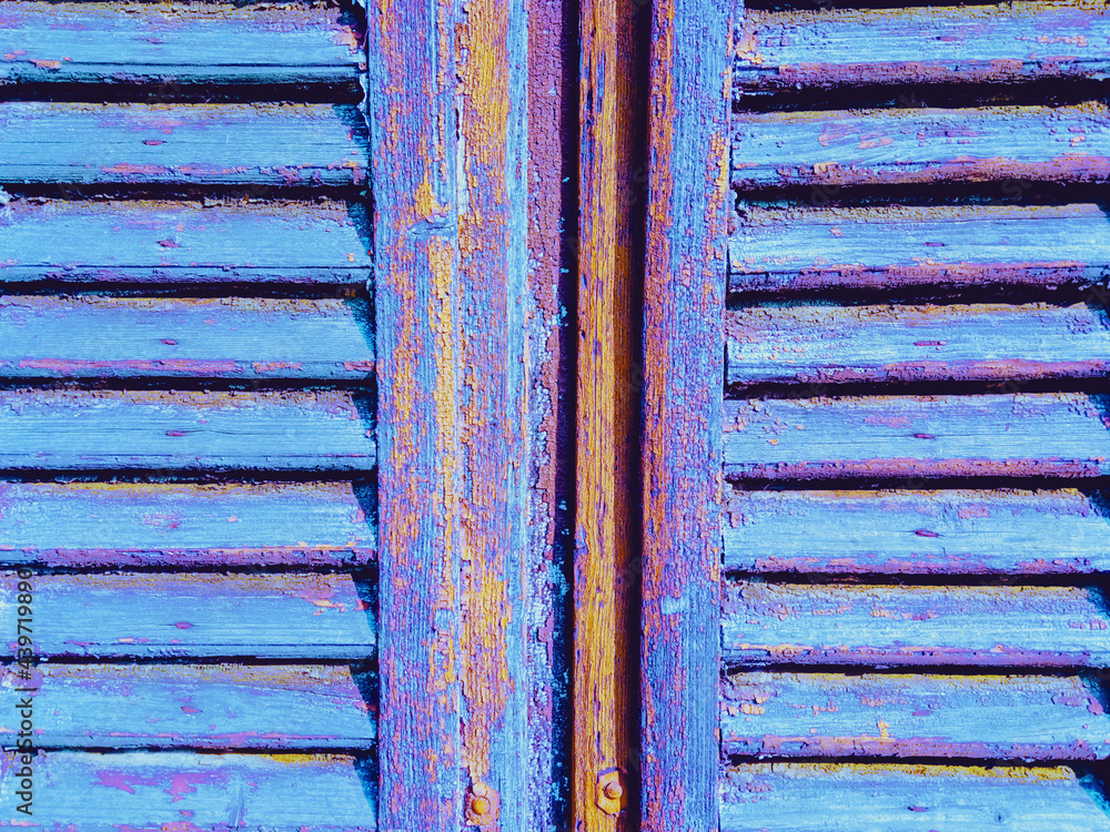 Old, vintage windows shutter in vibrant blue paint Stock Photo | Adobe ...