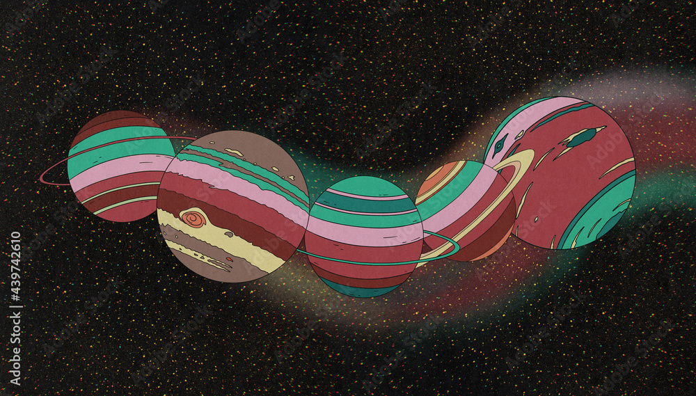 Flying Planets Stock Photo | Adobe Stock