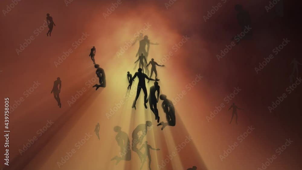 People falling from heaven . Fallen angels . Humans returning to Earth ...