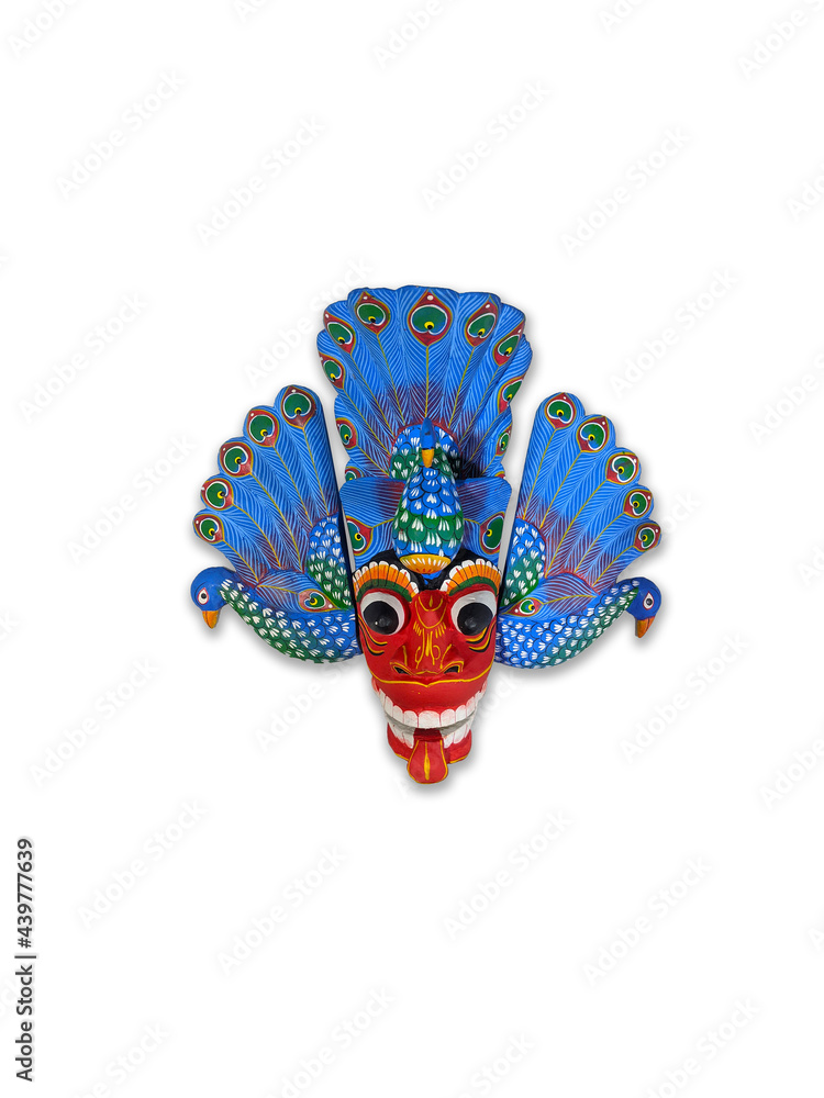 Sri Lankan Traditional Hand Crafted Devil Masks - Mayura Raksha Stock ...