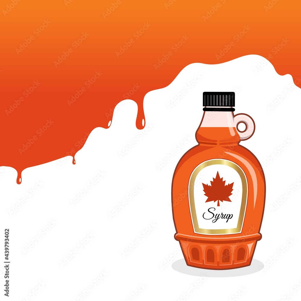 Vector illustration, maple syrup, isolated on a white background, as a ...