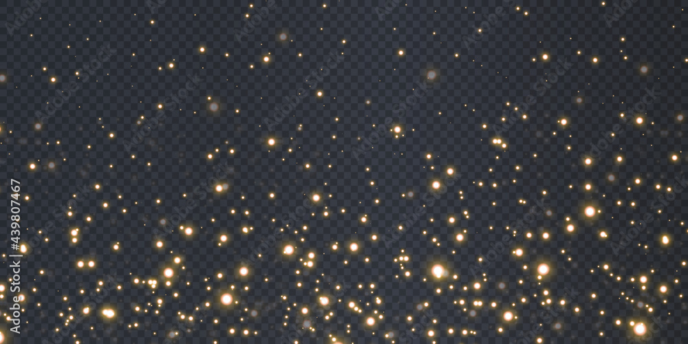 Christmas background. Powder dust light PNG. Magic shining gold dust ...