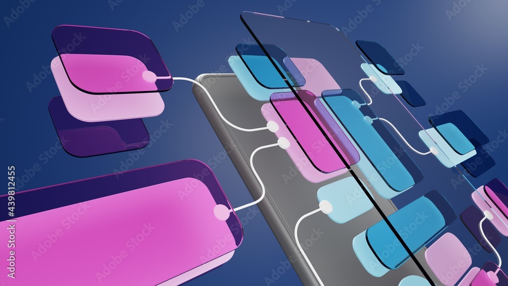 UX UI flowchart connection node graphic designer creative planning ...