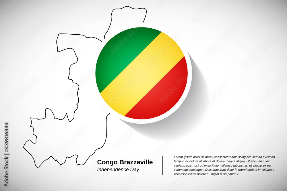 Independence day of Congo Brazzaville. Creative country flag of Congo ...