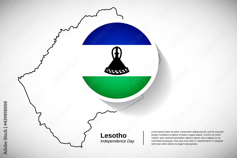 Independence day of Lesotho. Creative country flag of Lesotho with ...