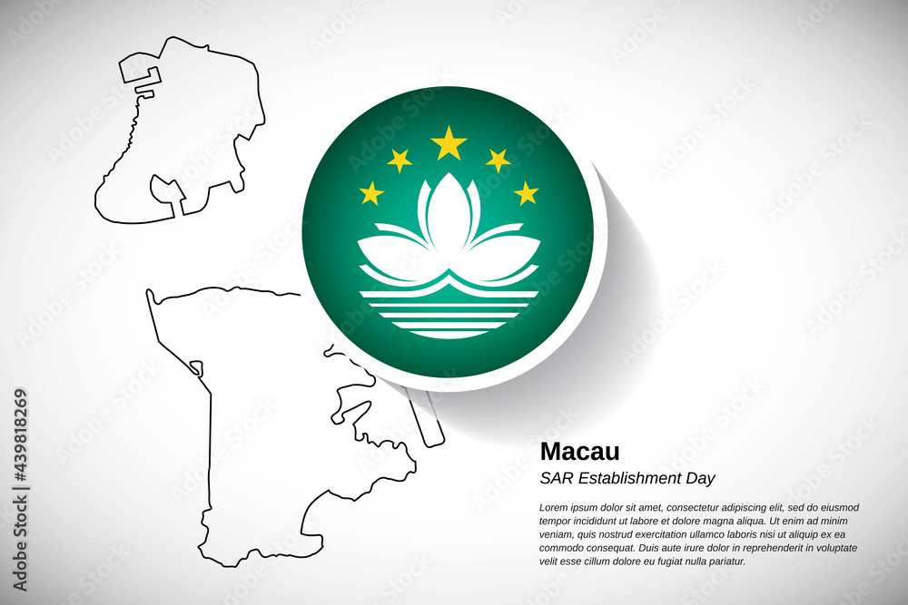 SAR Establishment day of Macau. Creative country flag of Macau with ...