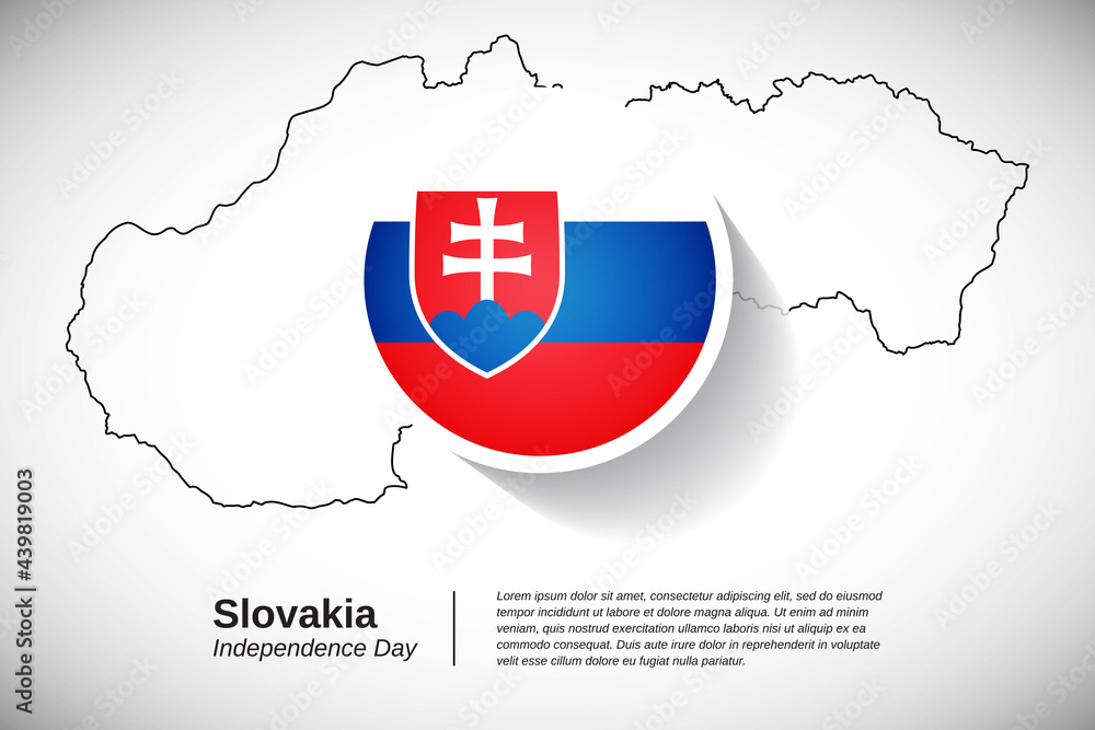 Independence day of Slovakia. Creative country flag of Slovakia with ...