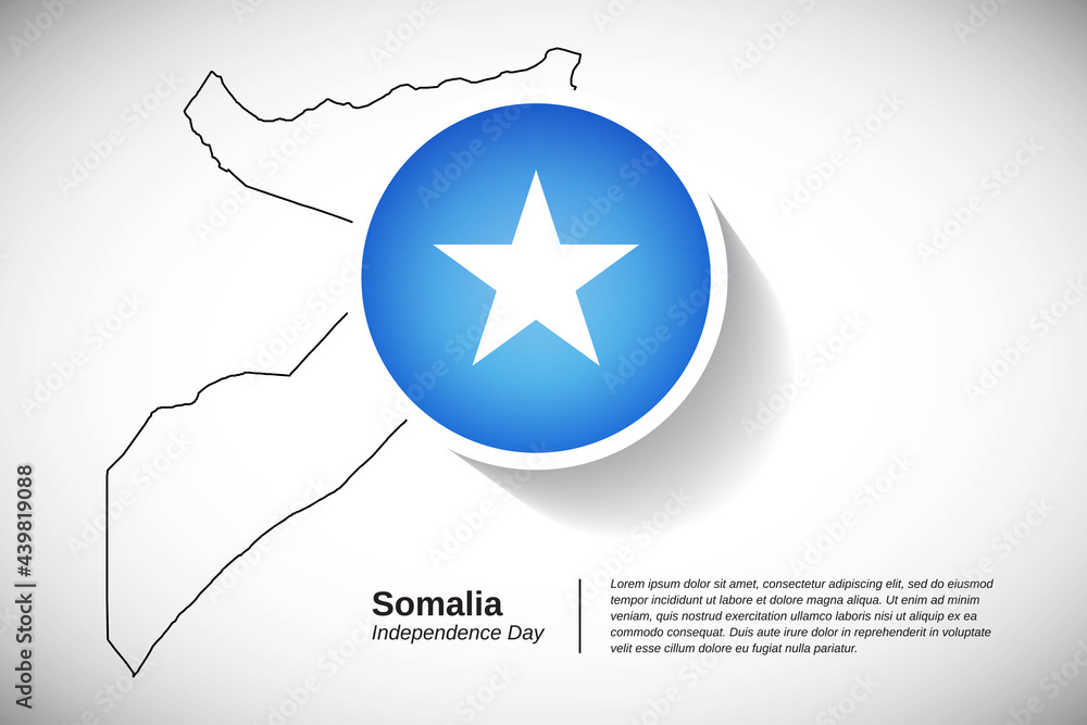 Independence day of Somalia. Creative country flag of Somalia with ...