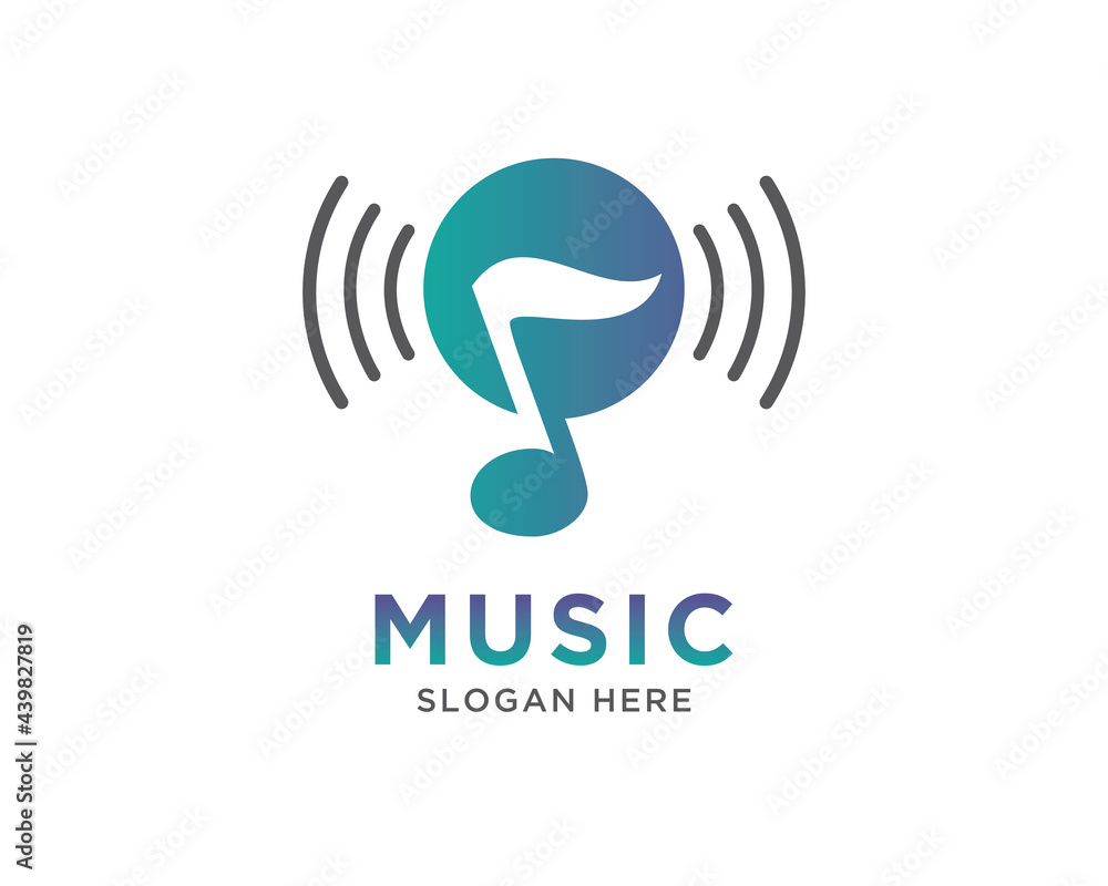 music note logo vector creative design template Stock Vector | Adobe Stock
