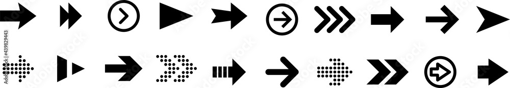 arrow icon set. Arrow icons collection. Arrow vector set design. Cursor ...