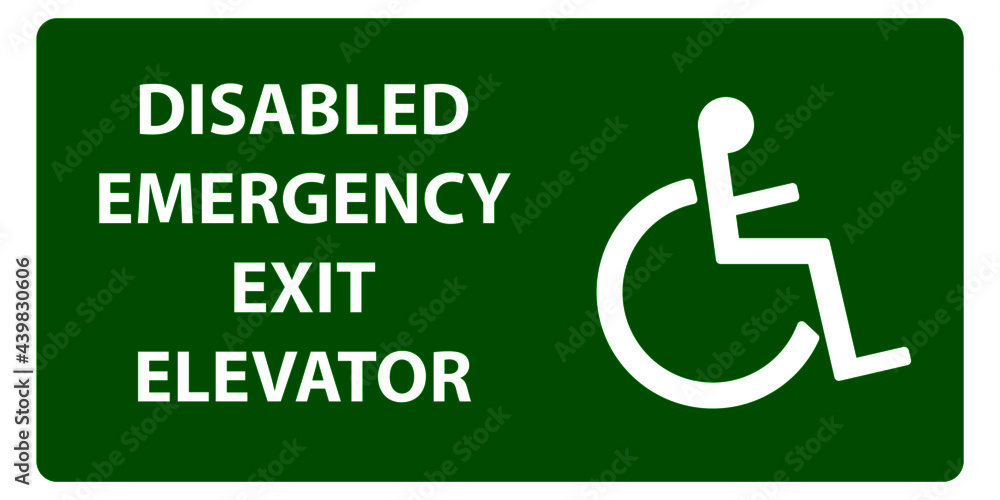Disabled emergency exit elevator.Emergency exit concept.Vector design ...