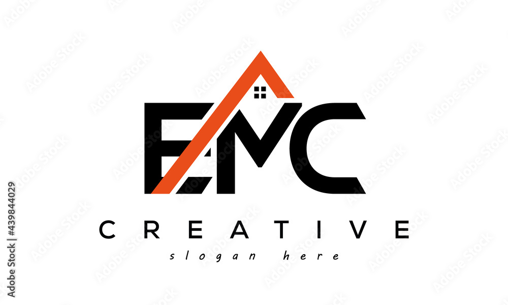 EMC letters real estate construction logo vector Stock Vector | Adobe Stock