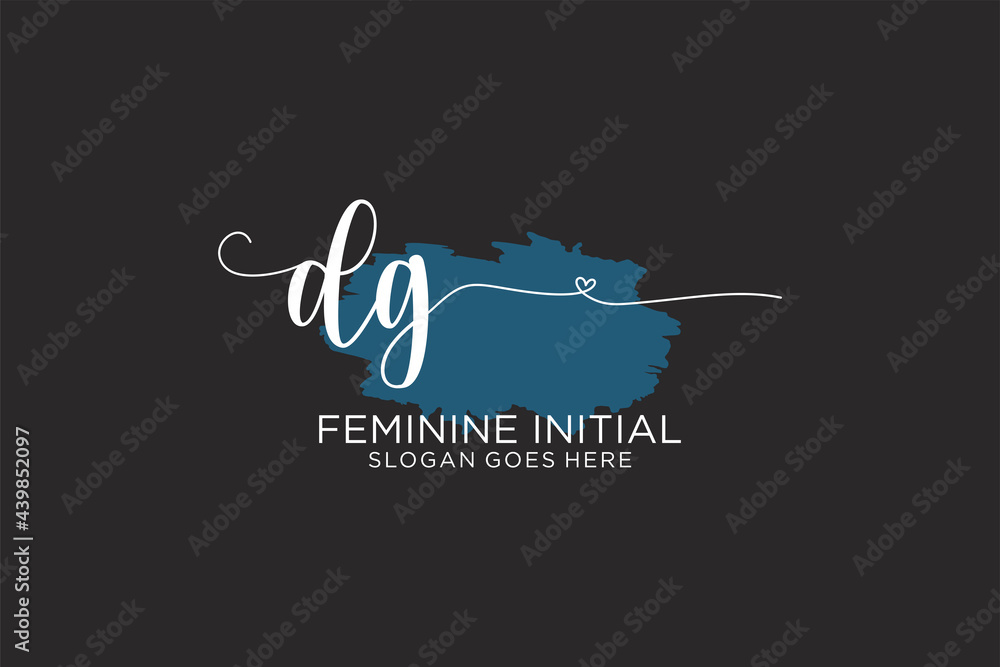 Initial DG beauty monogram and elegant logo design handwriting logo of ...