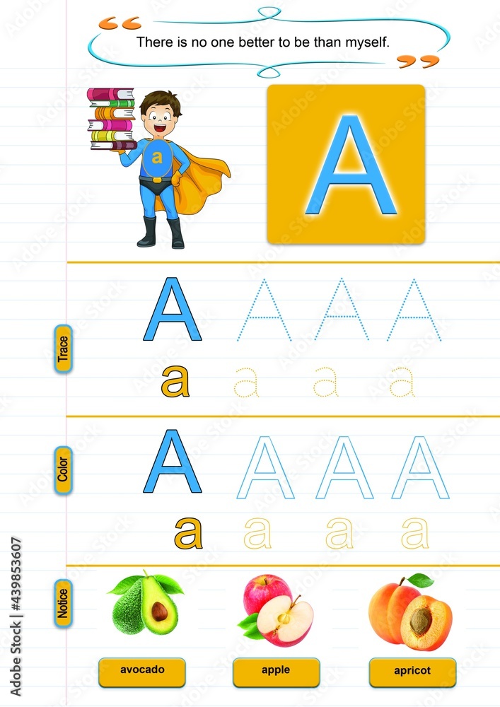 Letter A.Learn Alphabet letters and coloring graphics printable ...