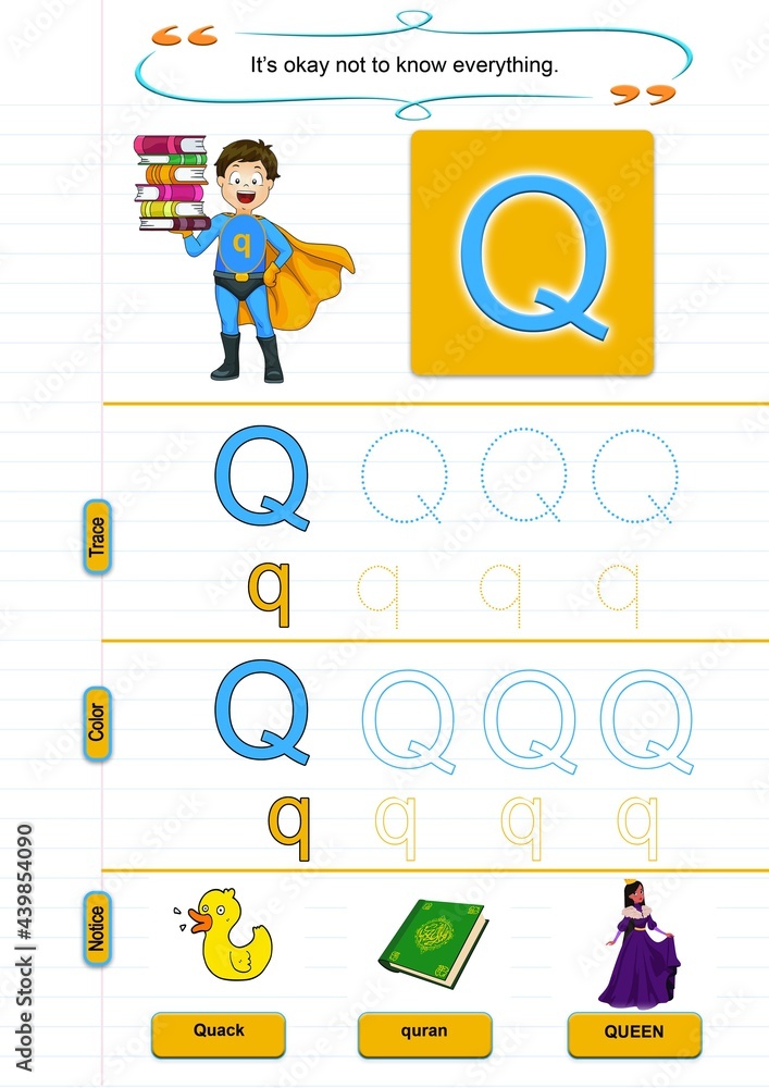 Letter Q.Learn Alphabet letters and coloring graphics printable ...