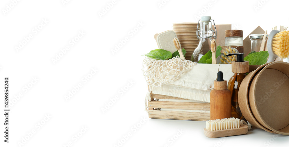 Eco friendly zero waste concept isolated on white background Stock ...