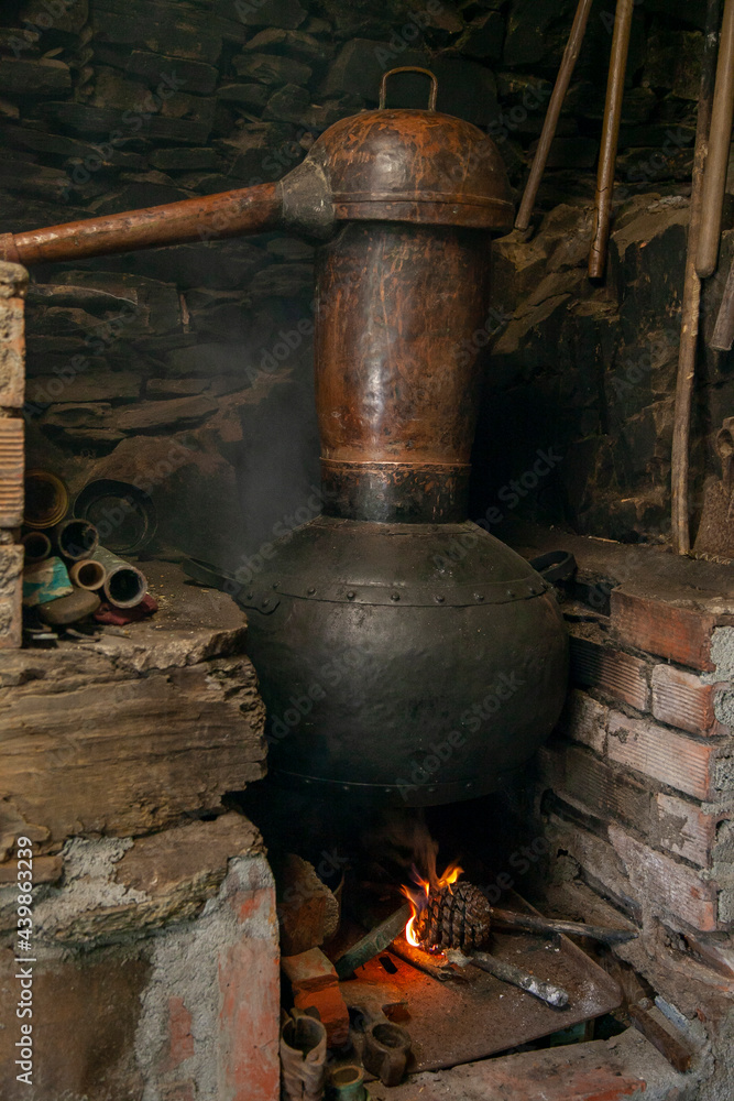 Alembic distillation processed at a still Stock Photo | Adobe Stock