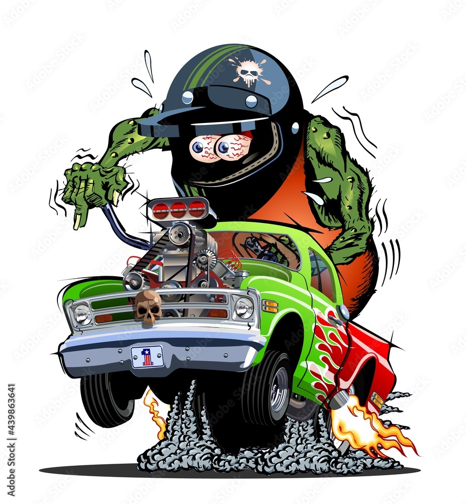 Cartoon retro rat rod Stock Vector | Adobe Stock