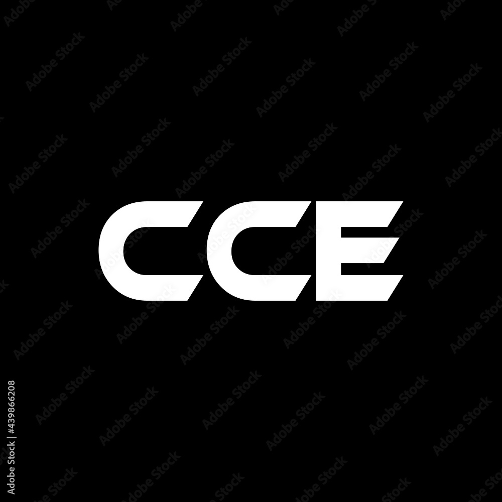CCE letter logo design with black background in illustrator, vector ...
