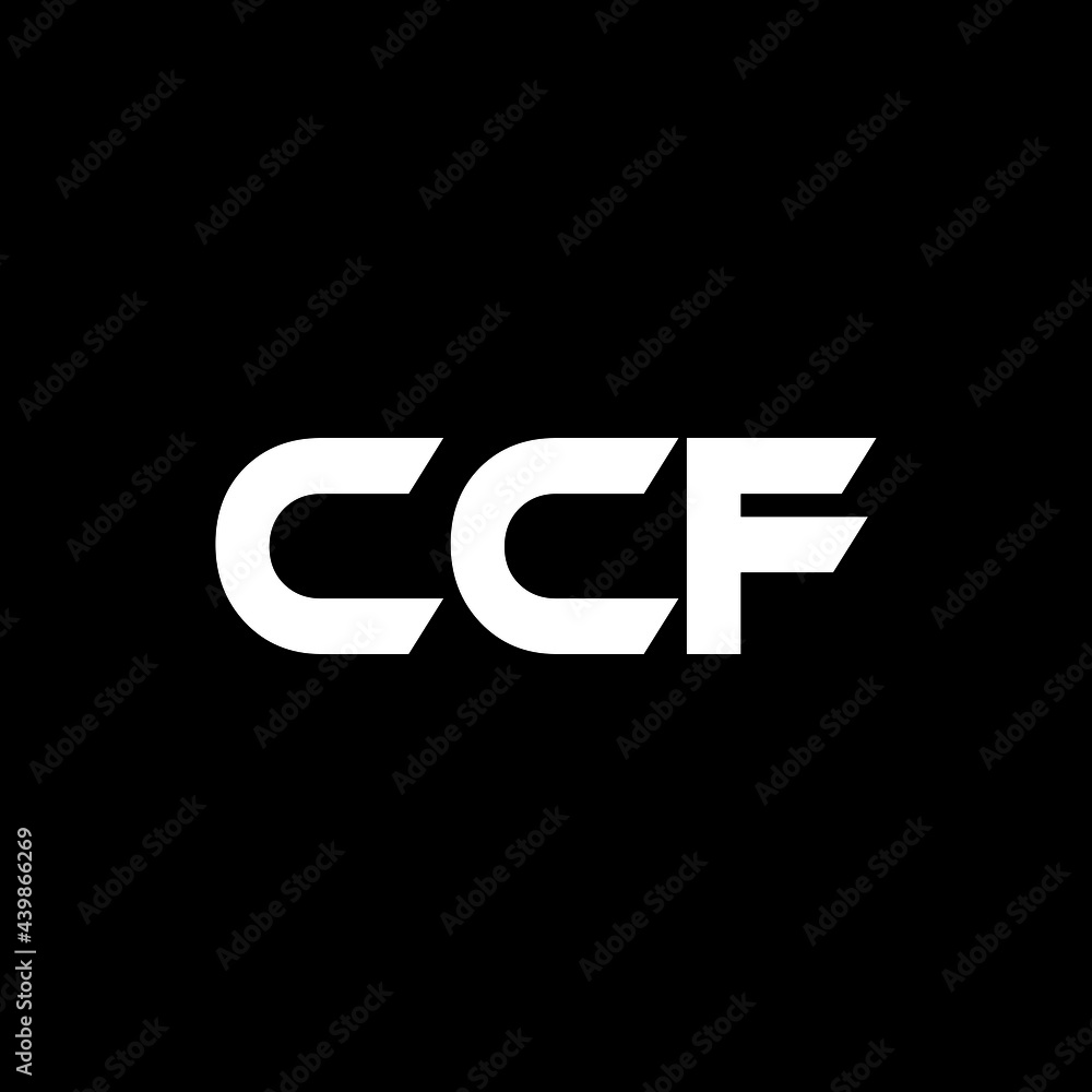 Vecteur Stock CCF letter logo design with black background in ...