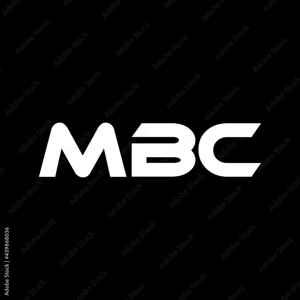 Vetor do Stock: MBC letter logo design with black background in ...