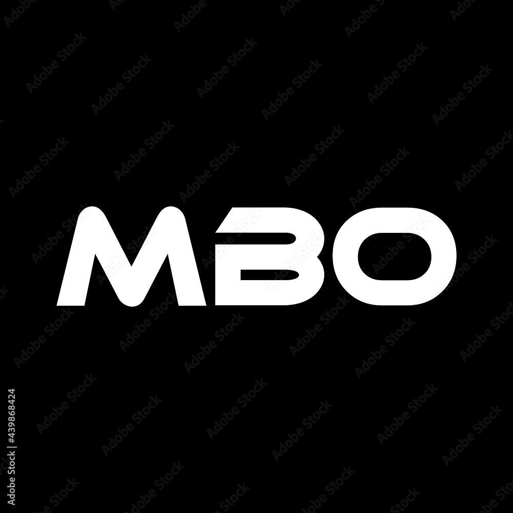 MBO letter logo design with black background in illustrator, vector ...