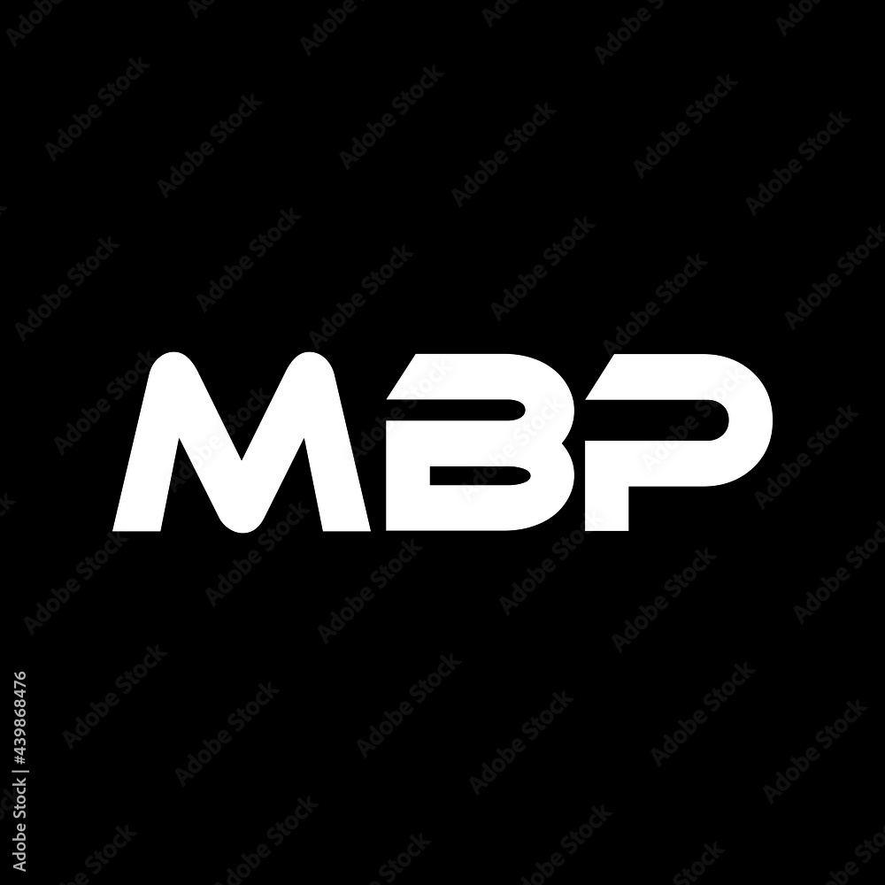 MBP letter logo design with black background in illustrator, vector ...