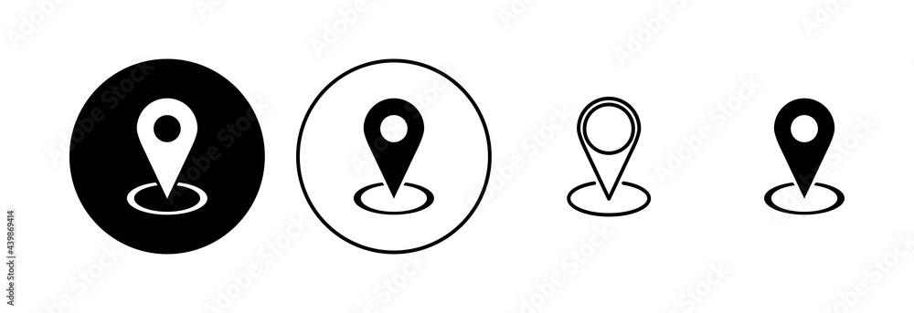 Pin icon set. Location icon vector. destination icon. map pin Stock ...