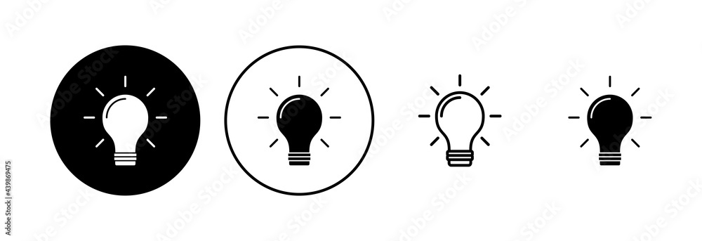 Lamp icon set. Light bulb icon vector. idea symbol. Stock Vector ...
