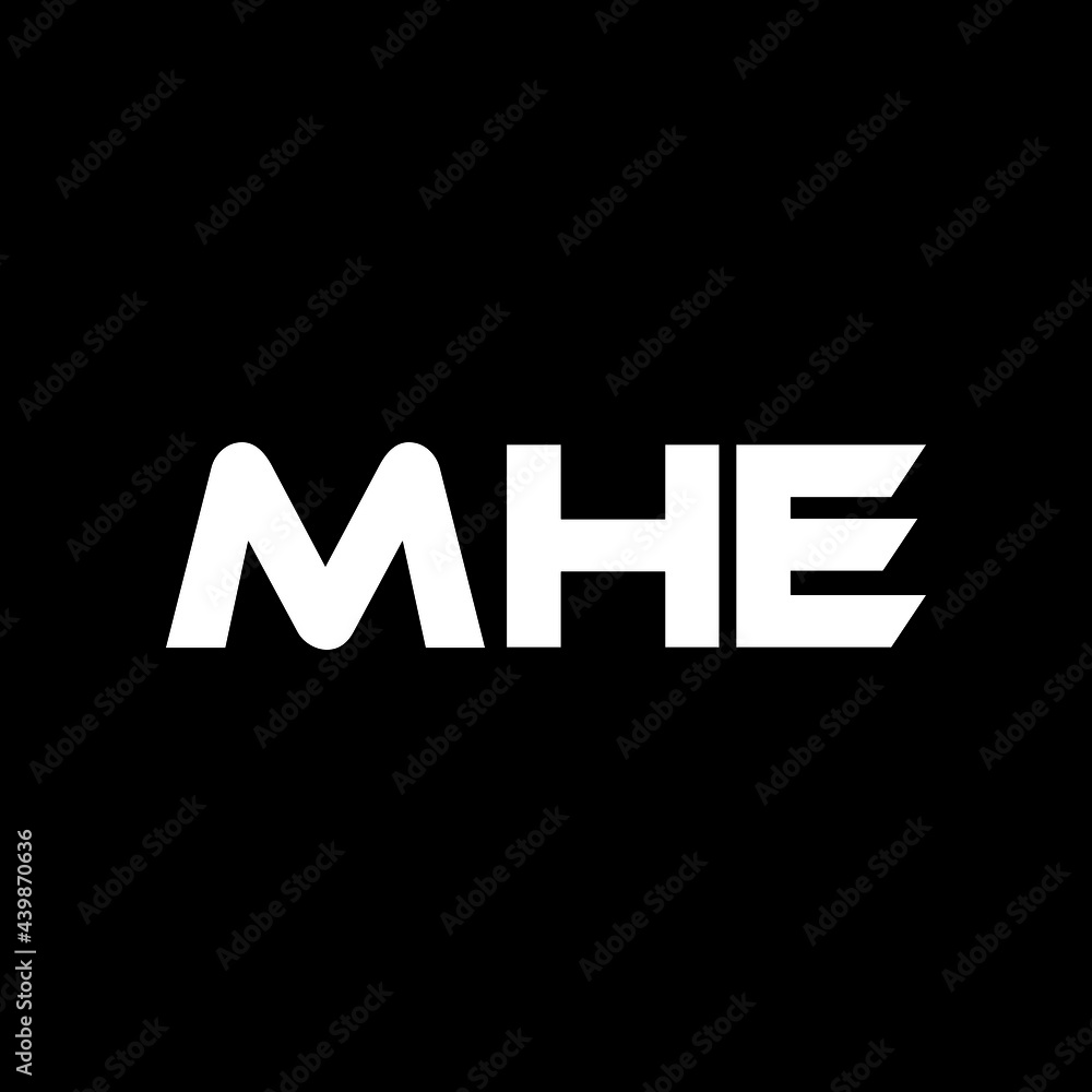 MHE letter logo design with black background in illustrator, vector ...