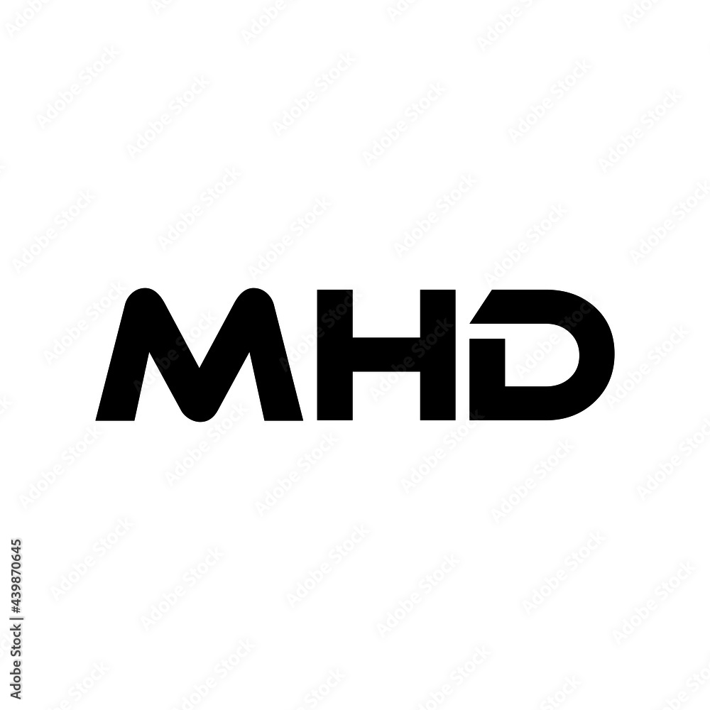 MHD letter logo design with white background in illustrator, vector ...