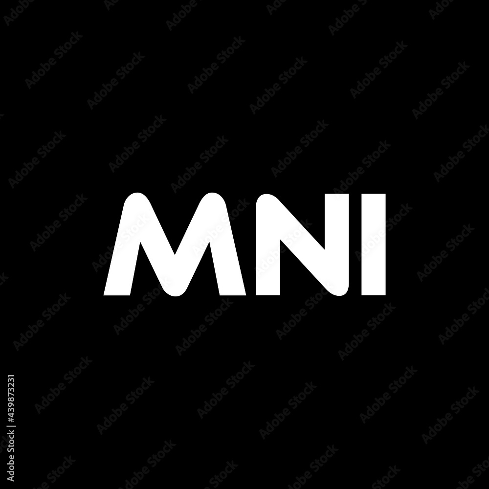 MNI letter logo design with black background in illustrator, vector ...