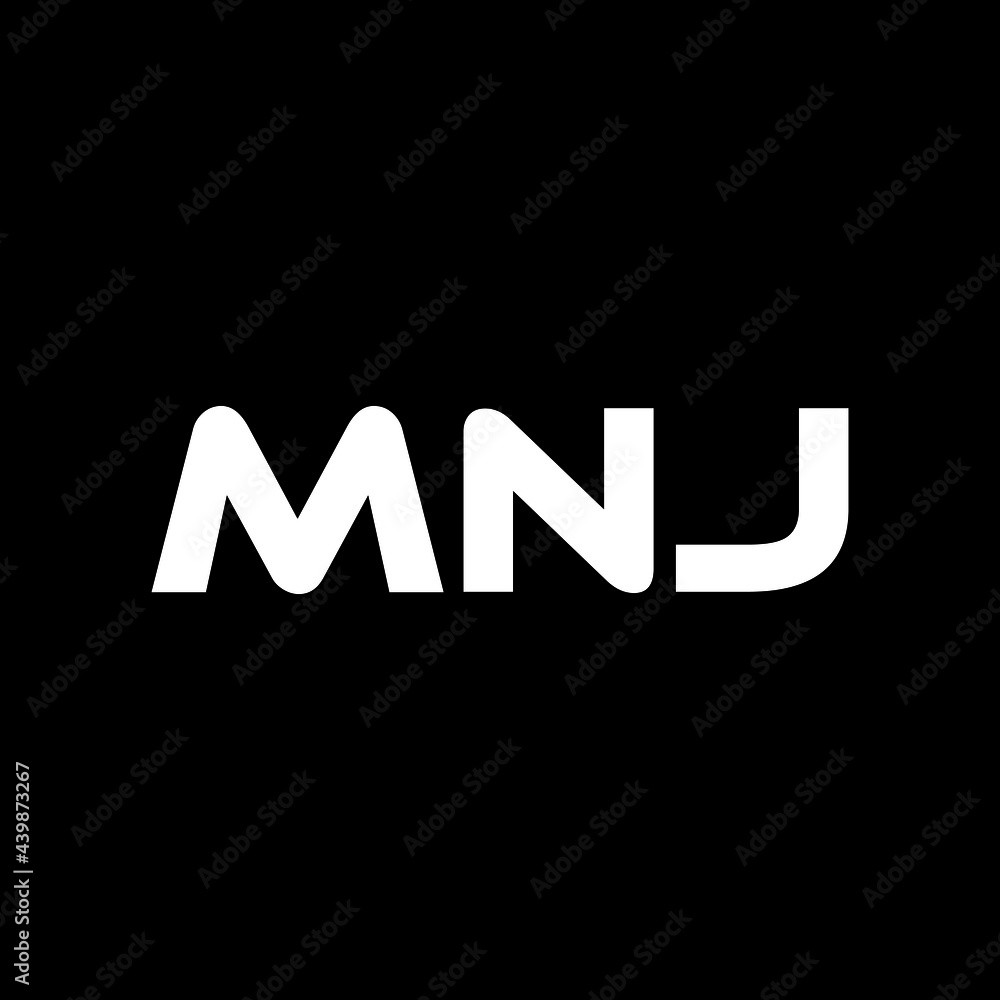 MNJ letter logo design with black background in illustrator, vector ...