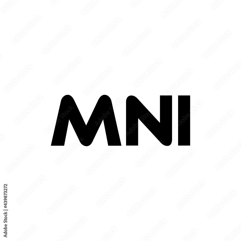 MNI letter logo design with white background in illustrator, vector ...