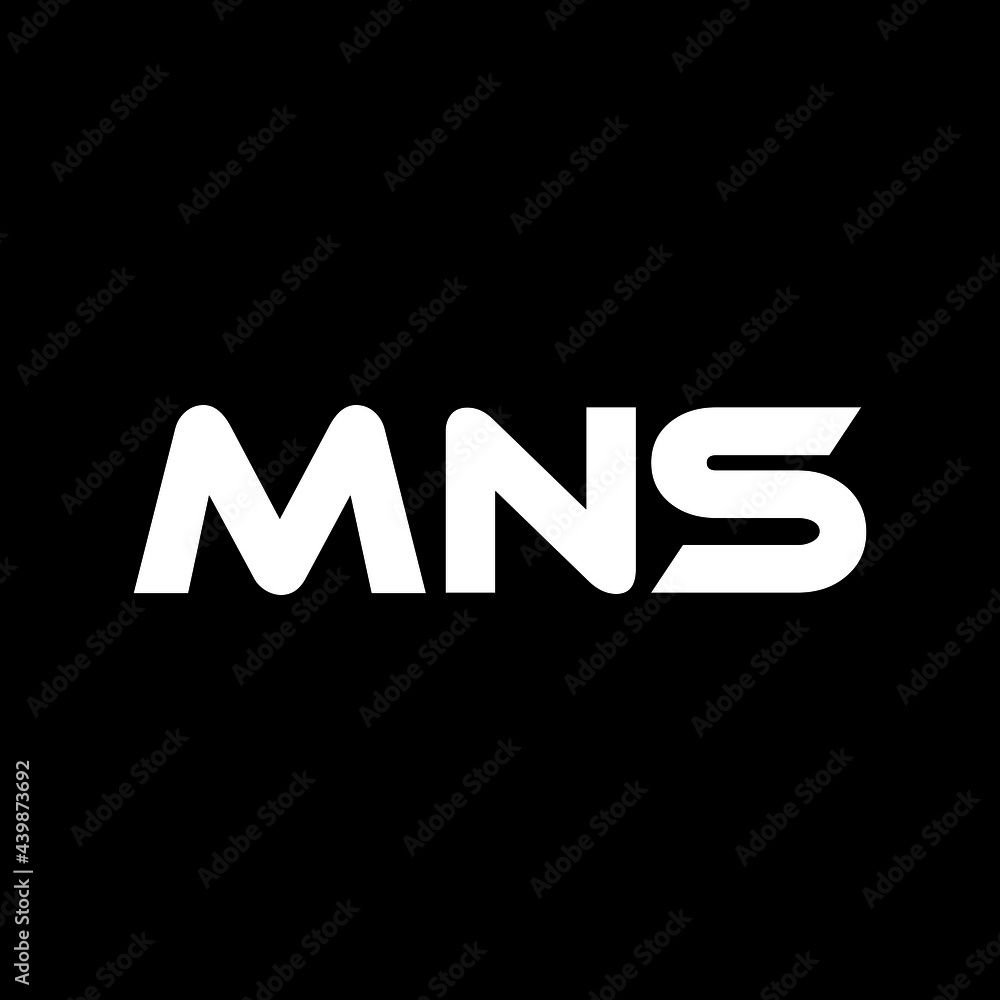 MNS letter logo design with black background in illustrator, vector ...