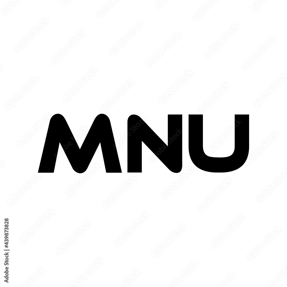 MNU letter logo design with white background in illustrator, vector ...
