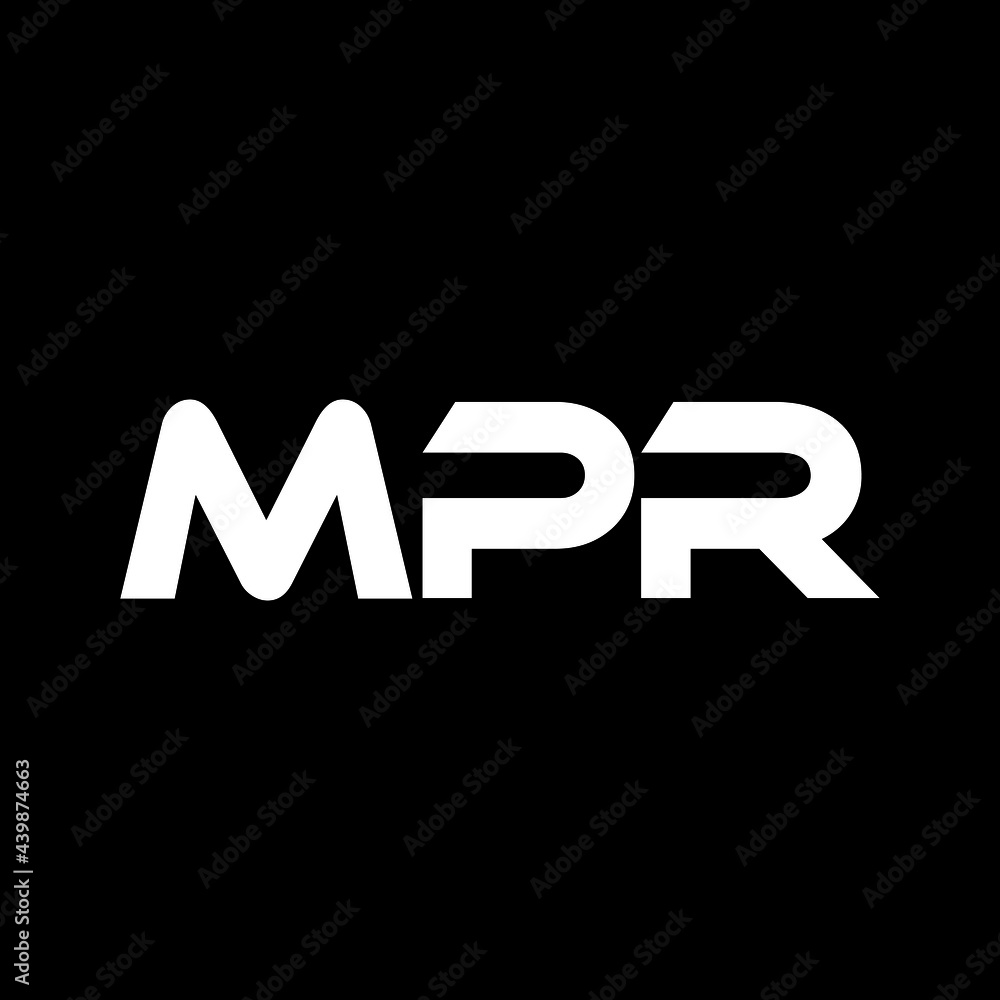 MPR letter logo design with black background in illustrator, vector ...